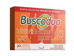 Buscoduo paracetamol 500mg + butilbrometo de escopolamina 10mg 20 ...